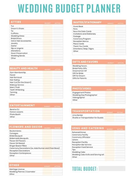 Wedding Budget Printable Artofit