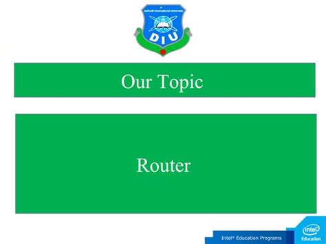 Presentation On Router Ppt
