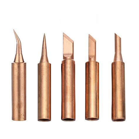 Pure Copper Soldering Iron Bit Set Tip Suitable 5 Pcs Kit Aramarket