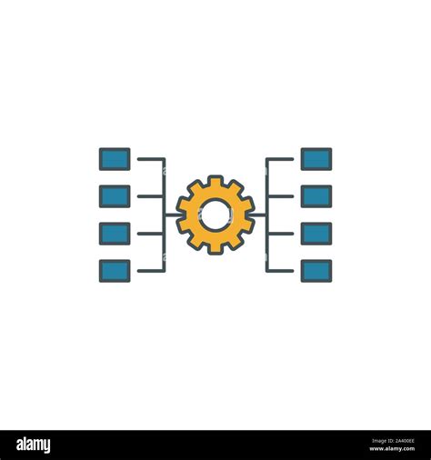 Network Workflow Icon Outline Filled Creative Elemet From Big Data