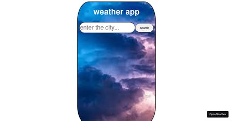 Weather Api Forked Codesandbox