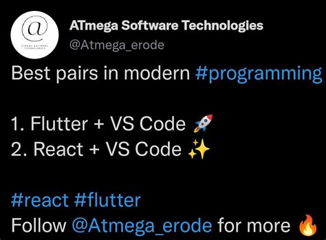 react flutter vscode atmega erode atmega software technologies llp