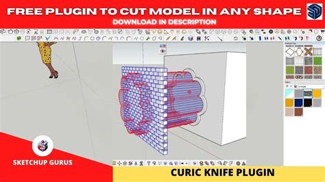 Sketchup Tutorial Cur 3d Model In Any Shapes Curic Knife Plugin