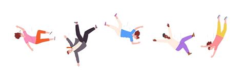 사람들은 날아갑니다 떨어지는 여자와 남자 인간 스매싱 실패 익사 사람 삶의 어려움 가을 Flauers 미끄러 짐 부상 사고