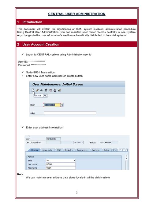 Central User Administrator Cua Sap Community