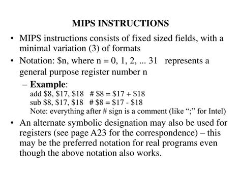 Ppt Cs325 Instructions Language Of The Machine Mips Architecture An Introduction To The