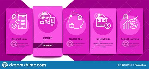 Apartment Building Onboarding Elements Icons Set Vector Stock Vector