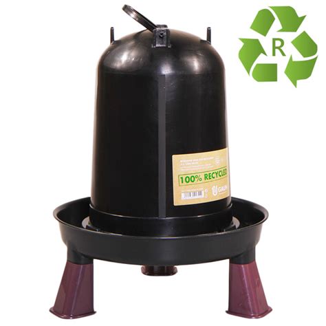 Поилка вакуумная ECO Recycled 5 л с ручкой на ножках для птиц, кур ...