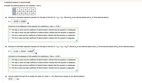 Solved Statistical Program Recommended Consider The Following Data For