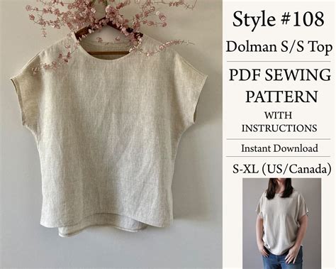 Pdf Sewing Pattern Linen Top Sewing Pattern Digital Etsy