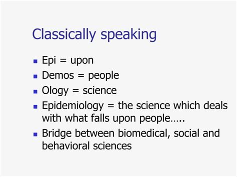 Epidemiology Lecture Oneppt
