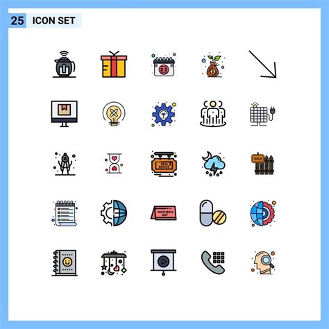 User Interface Pack Of 25 Basic Filled Line Flat Colors Of Right Money Bag Calendar Investment
