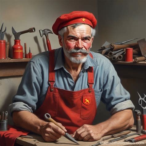 Proud Working Class Socialist With Tools Stable Diffusion Online