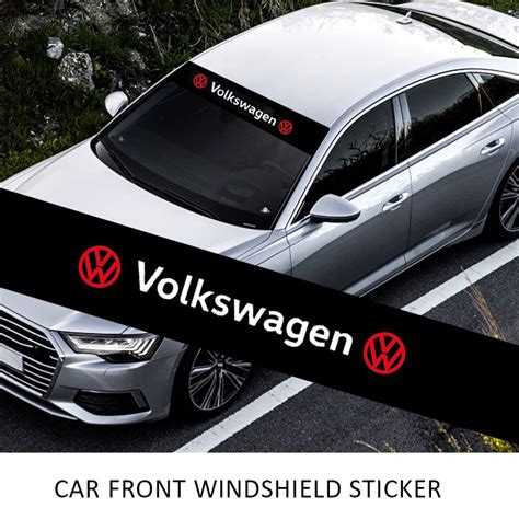 Volkswagen Calcomanía Delantera Trasera Para Parabrisas De Vinilo Para