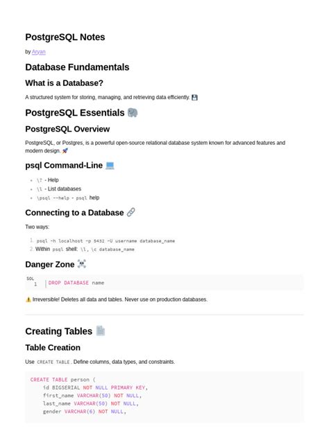 Postgresql Notes Pdf