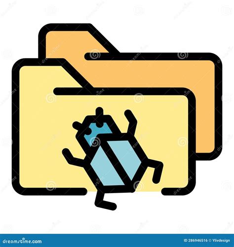 Folder Bug Icon Vector Flat Stock Vector Illustration Of Isolated