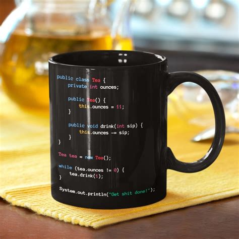 Java Programmer Tea Mug Coder Engineer Black Tea Mug T Java Developer Etsy