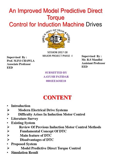 Model Predictive Direct Torque Control Methods For Speed Pdf