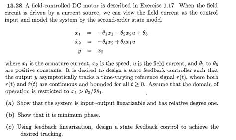 A Field Controlled Dc Motor Is Described In Chegg