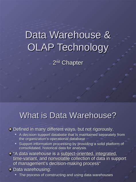 Data Warehouse And Olap Technology Pdf