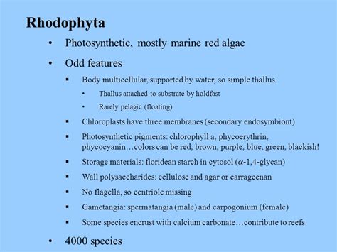Rhodophyta Characteristics Red Macroalgae In The Genomic Era Borg