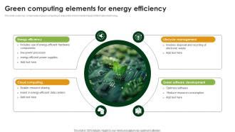 Green Computing Elements For Energy Efficiency PPT Presentation