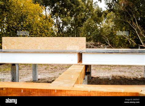 Building Construction Of Wooden Frame House Made Of SIP Structural Insulated Panels OSB