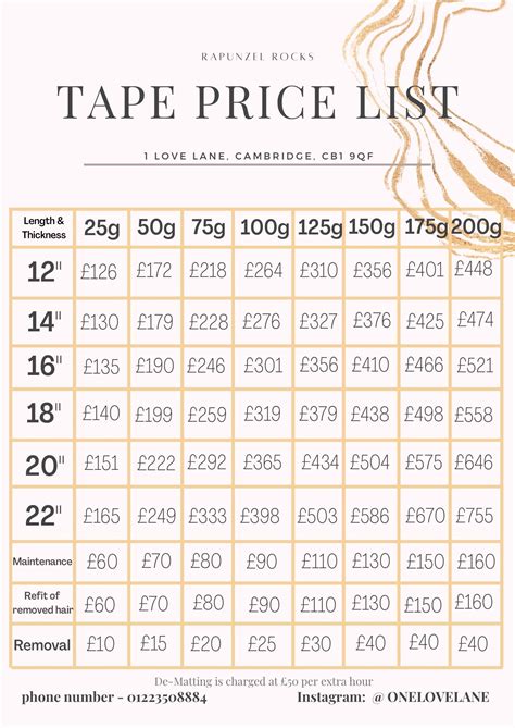 Hair Extensions Price List — One Love Lane Cambridge Hair And Beauty Salon