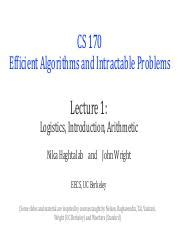 Intro Pdf CS Efficient Algorithms And Intractable Problems Lecture Logistics