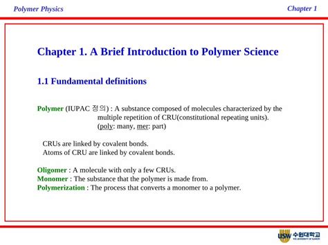 Pdf Chapter 1 A Brief Introduction To Polymer Science · Pdf File