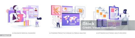 Ai In Healthcare Abstract Concept Vector Illustrations Stock