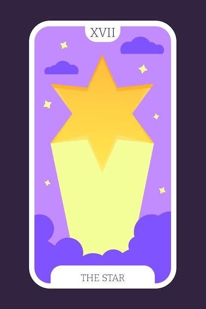 스타 타로 만화 플랫 카드 템플릿 메이저 아르카나 타로 벡터 일러스트레이션 난해한 마법과 점성술 기호가 있는 영적 기호 격리된 컬러 그래픽 마법 개념 Eps 프리미엄 벡터