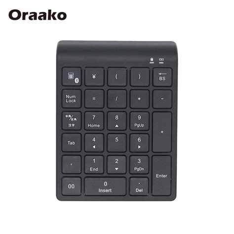 Waterproof Number Keypad ABS Plastic Black Wireless Numeric Mini Keyboard For Gaming Computer