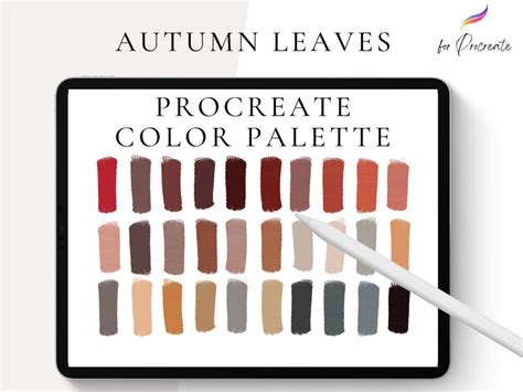 Autumn Leaves Procreate Color Palette Procreate Color Swatches Procreate Wedding Digital