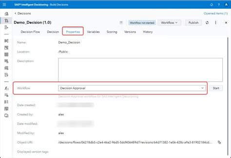 Sas Intelligent Decisioning Using A Workflow For A Decision