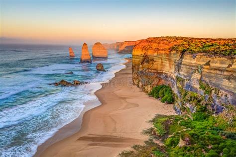 Spectacular View Of The Twelve Apostles At Sunset Great Ocean Road