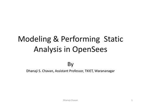 Opensees Modeling And Performing Static Analysis Pdf Opensees Modeling And Performing Static Analysis Pdf