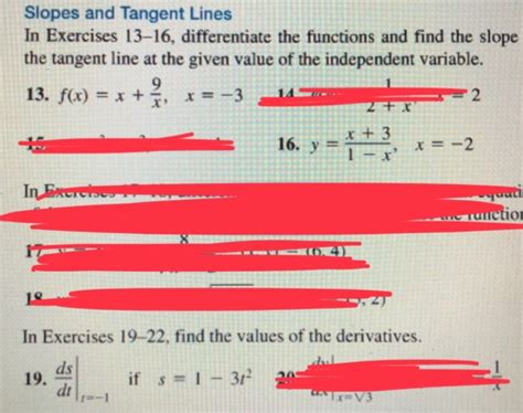 Solved Slopes And Tangent Lines In Exercises Chegg Com