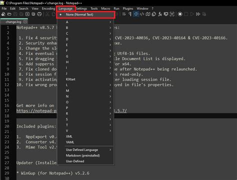 The Default User Defined Language Option Causes Text Colors To Be Inverted When Dark Mode Is
