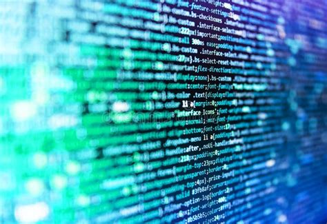 Pc Software Creation Business Abstract Technological Background With Digits And Lines Abstract