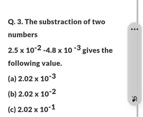 q 3 the substraction of two numbers filo