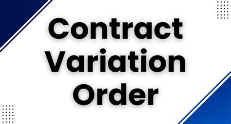 Contract Variation Order Template Revamp Contract Variation Order Template Revamp