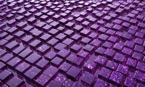 3d Purple Grid Like Pattern Composed Numerous Small Square Cubes Creating Visually Striking And