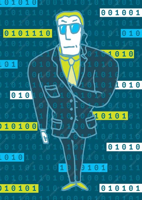 Premium Vector Digital Security Guard Protecting Information Technology Reaching For His Gun