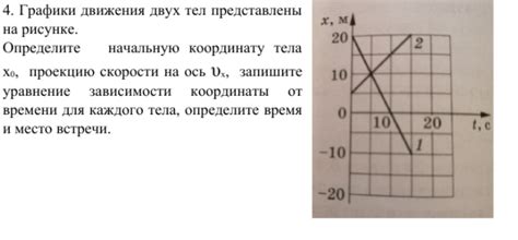 График движения двух тел представлены на рисунке 10 написать уравнение движения X