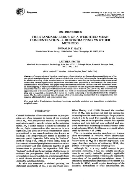Weighted Mean Error Bootstrapping Vs Other Methods