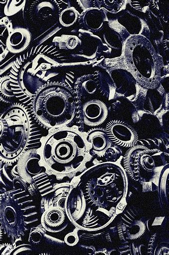 Steampunk 질감 기계 부품 장치 바퀴 Backgroung 스팀 펑크 기어 기어 자동차 부품 오래 된 녹슨 철 체인 스프링 바퀴 힙 가까이 강철에 대한 스톡 사진 및