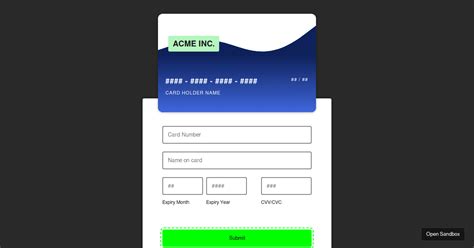 Angular Credit Card Input Codesandbox