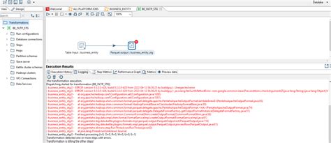 parquet output issue in pdi ce 9 3 pentaho