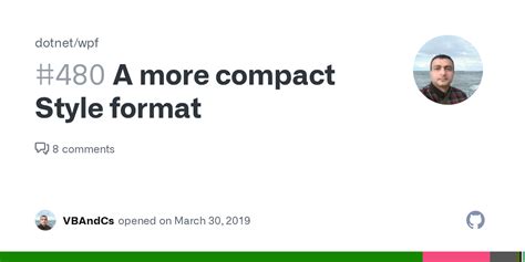 a more compact style format · issue 480 · dotnet wpf · github